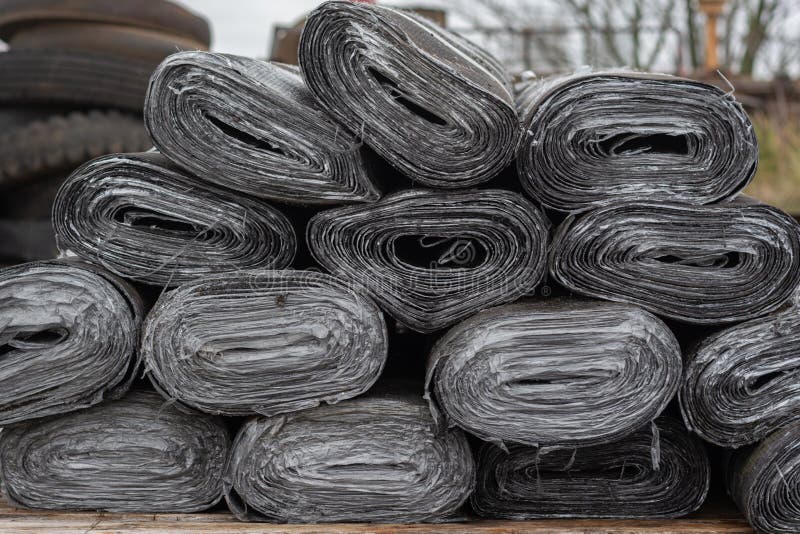 Twisted Sheets of Roofing Material with Rubber Coating and Protective ...