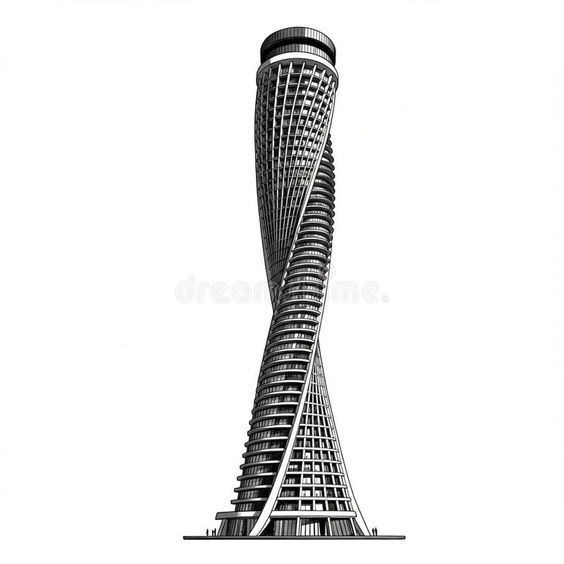 A Twisted Skyscraper Design Features a Seamless Helical Shape, Giving ...