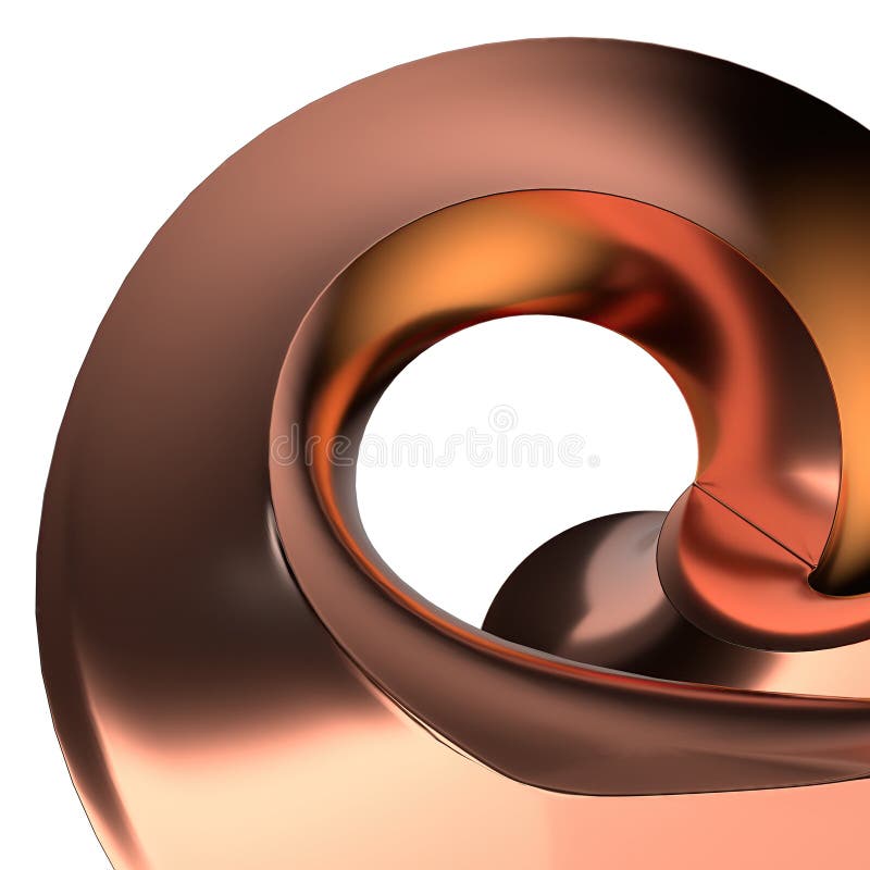 Twisted Sphere Copper Metal Object Scientific Shape Isolated Elegant ...