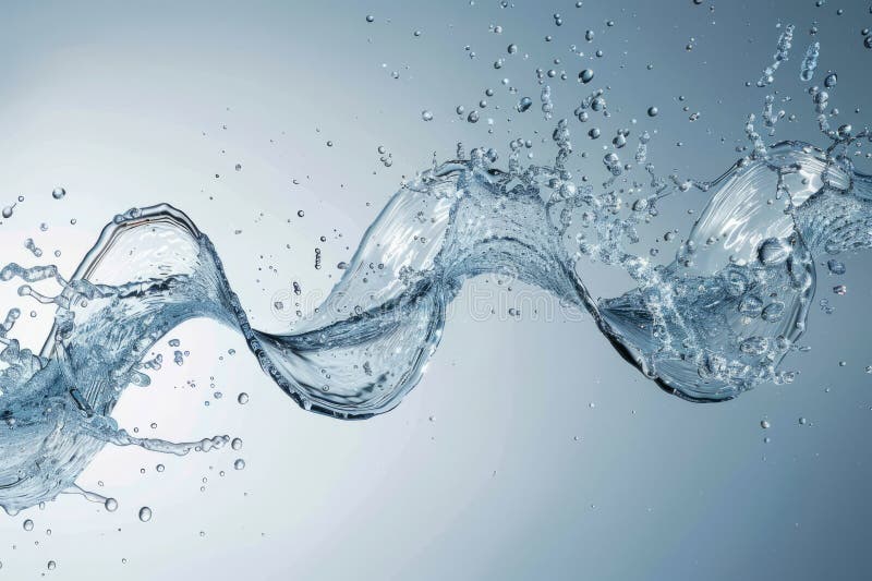 Twisted Spiral Water Splash. Water Droplets Against a Light Background ...