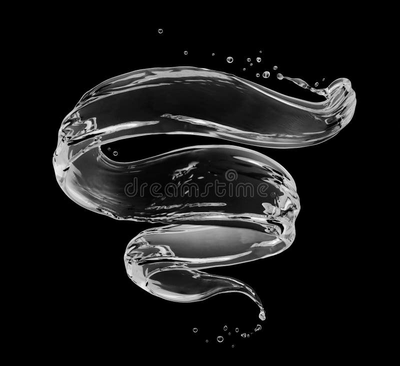 Twisted Splashes of Water, Isolated on White Background Stock Photo ...