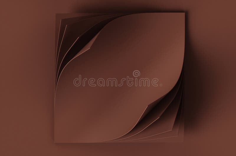 A Twisted Square Stack of Brown Paper on a Brown Background Stock ...