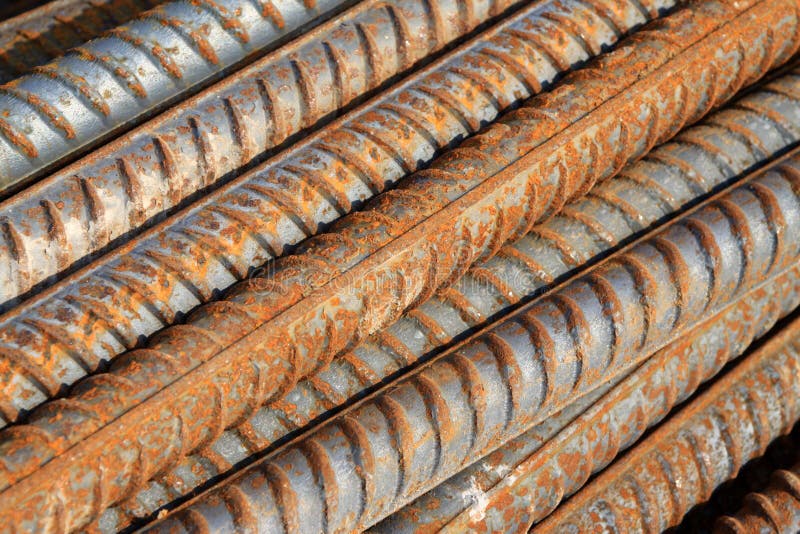 Twisted Steel Construction Materials Stock Photo - Image of piles ...