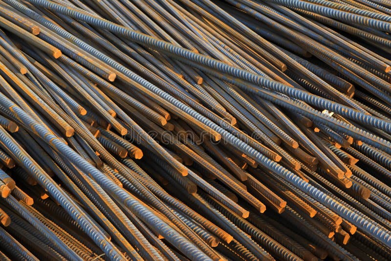 Twisted Steel Construction Materials Stock Photo - Image of piles ...