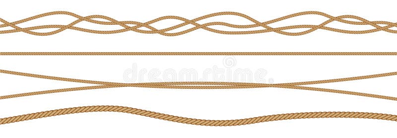 Twisted and Straight Rope Set. Vector Design Elements. Stock Vector ...