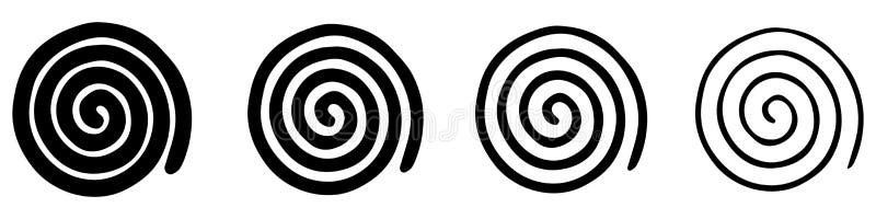 Twisted Swirl Elements. Set of Simple Spirals Stock Vector ...
