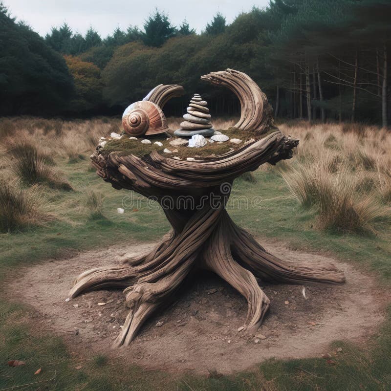 A Twisted Tree Root Upended from the Ground Forms a Pedestal I Stock ...