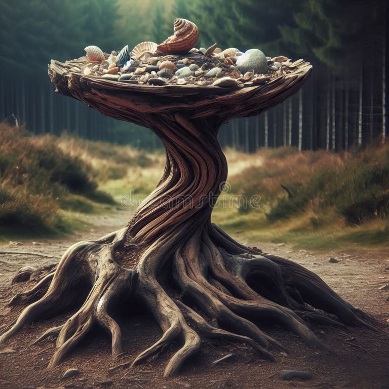 A Twisted Tree Root Upended from the Ground Forms a Pedestal in Stock ...