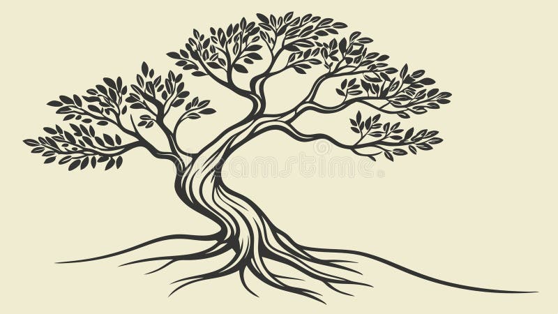 Twisted Tree with Roots, Resilience, Enduring Nature, Strength, Vector ...