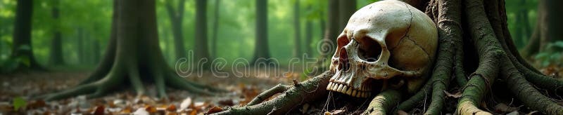 Twisted Tree Roots Wrapping Around a Decomposing Skull Nature Root ...
