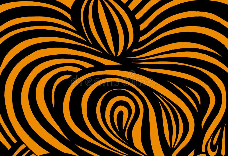 A Twisted, Twirling Hand Coloured Pattern in Brown and Black. Stock ...