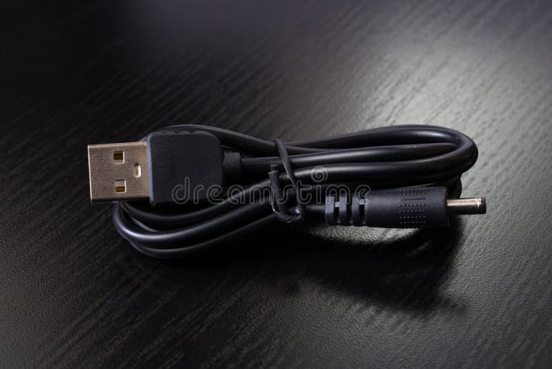 Twisted USB Wire for Telephone on Wooden Background Stock Image - Image ...