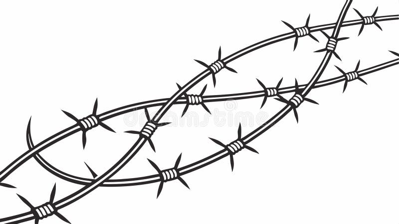 Twisted Vine of Thorns or Barbed Wire Line Art Vector, Vector Design ...
