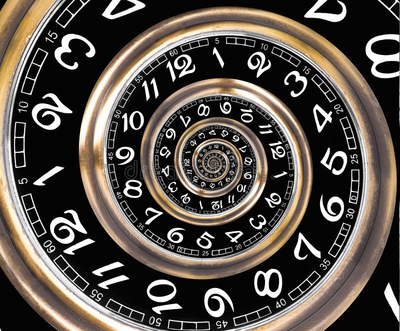 Twisted Watch Face Representing the Infinite Time Spiral Stock Photo ...