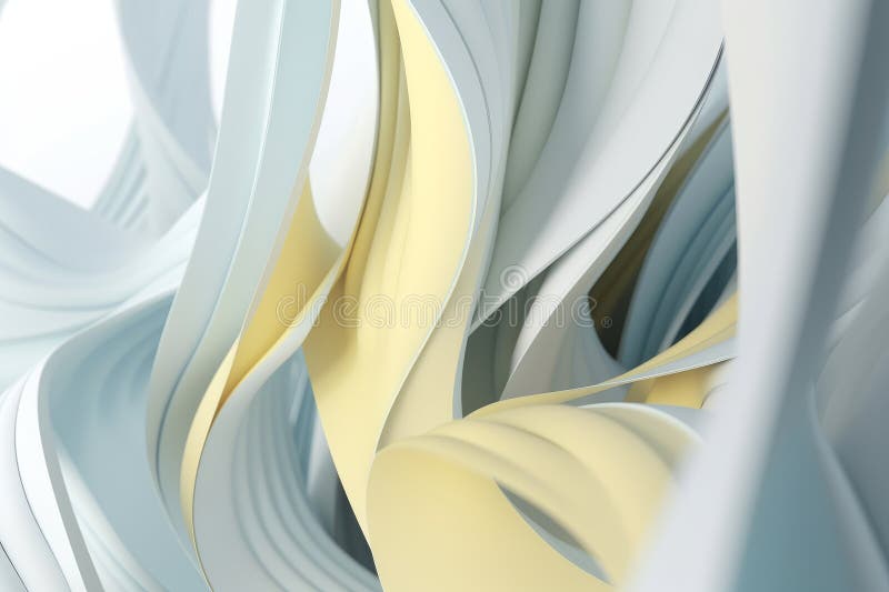 Modern Minimalist Twisted Waves: 3D Render with Industrial Design in ...