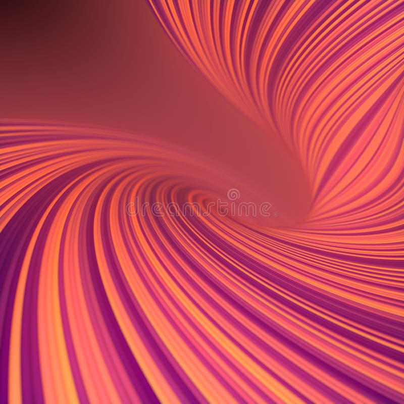 Twisted Wavy Glowing Lines in Abstract Style. 3d Rendering Digital ...