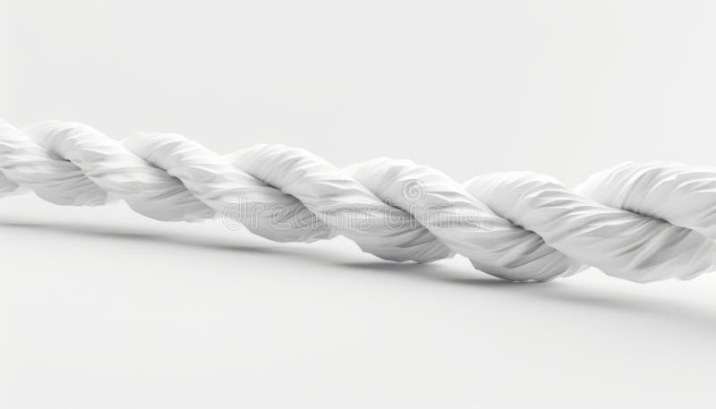 Twisted White Rope on a Light Background Highlighting Texture and Form ...
