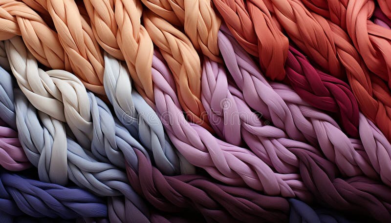 Twisted Wool Thread Woven in a Row, Crafting Colorful Textiles ...