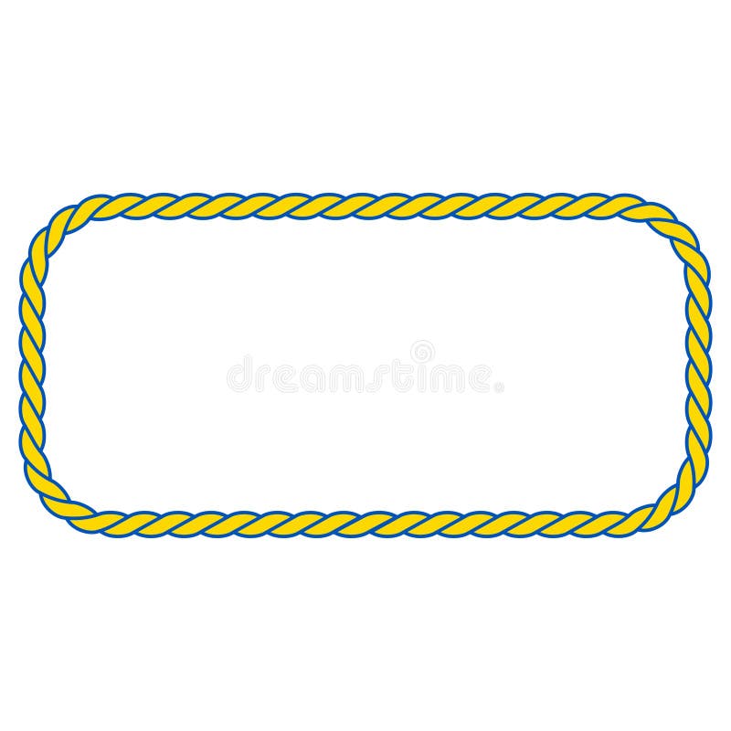 Twisted Yellow Blue Rope Frame Nautical Border in Ukraine Design Stock ...
