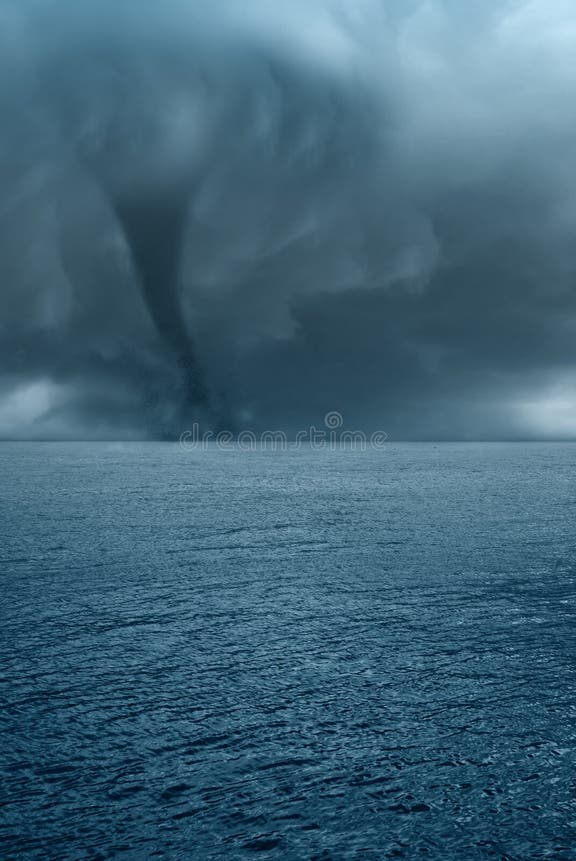 Twister on the sea stock photo. Image of night, clouds - 20329846