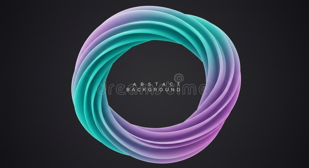 A Twisting Circular Abstract Design Forms a Torus Shape with Smooth Gradients Stock Illustration ...