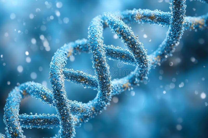 Twisting Dna Strand Digitally Rendered in Scientific Visual with Blue ...