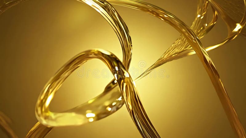 Twisting Golden Ribbons Form a Fluid, Abstract Pattern, Creating a ...