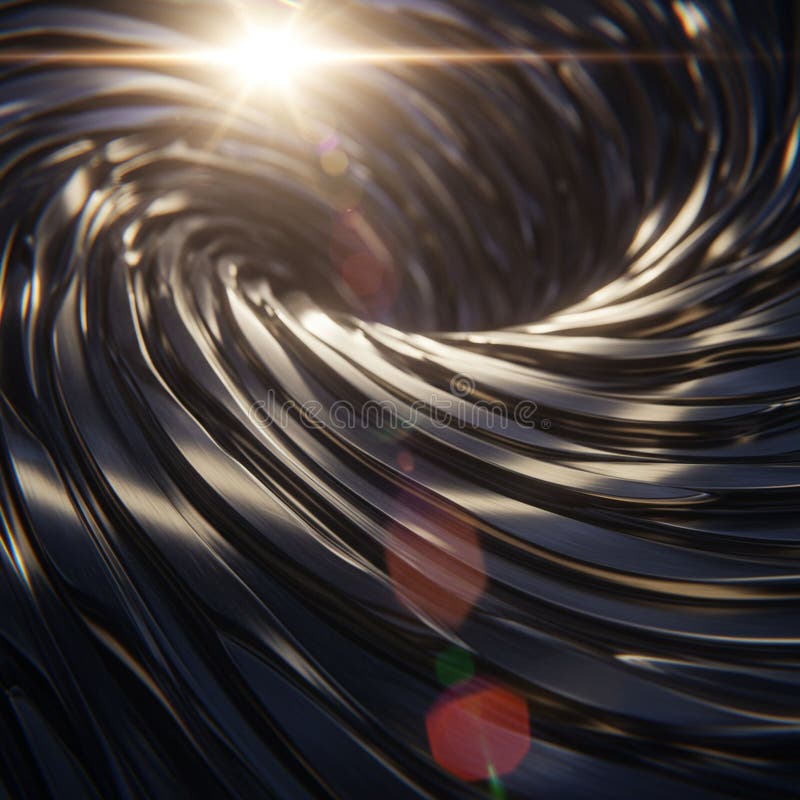 A Twisting, Metallic Spiral Design with Smooth, Reflective Surfaces ...