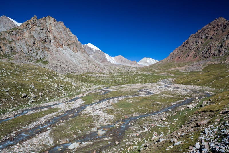 Twisting Mountain River in Tien Shan Stock Image - Image of kirgizia ...