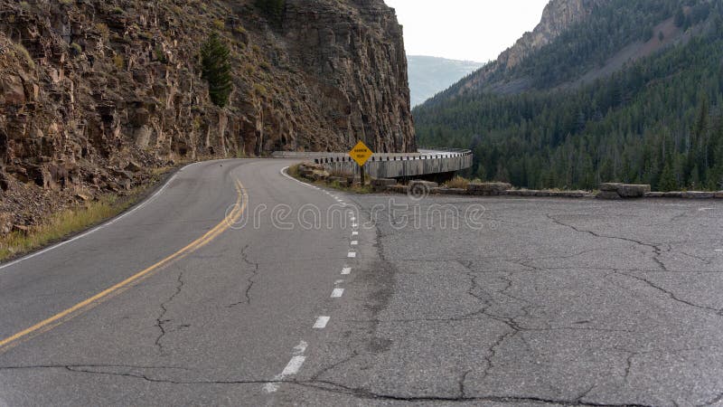 Twisting Mountain Road with a Pull Off To View the Scenery Stock Image ...