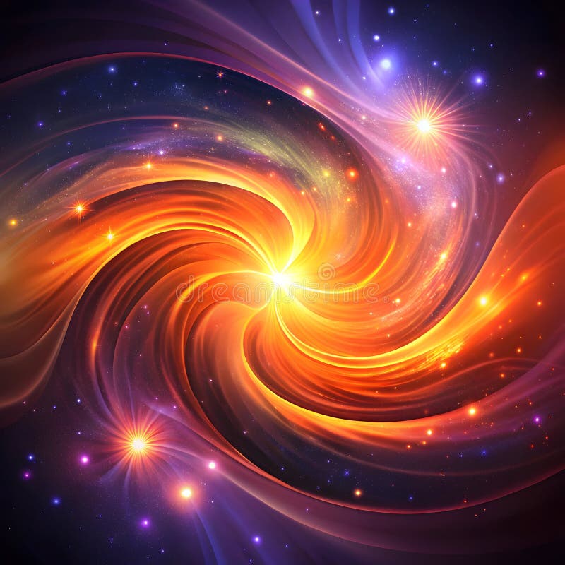 Twisting Nebula Wave Effects in Radiant Orange and Purple Stock ...