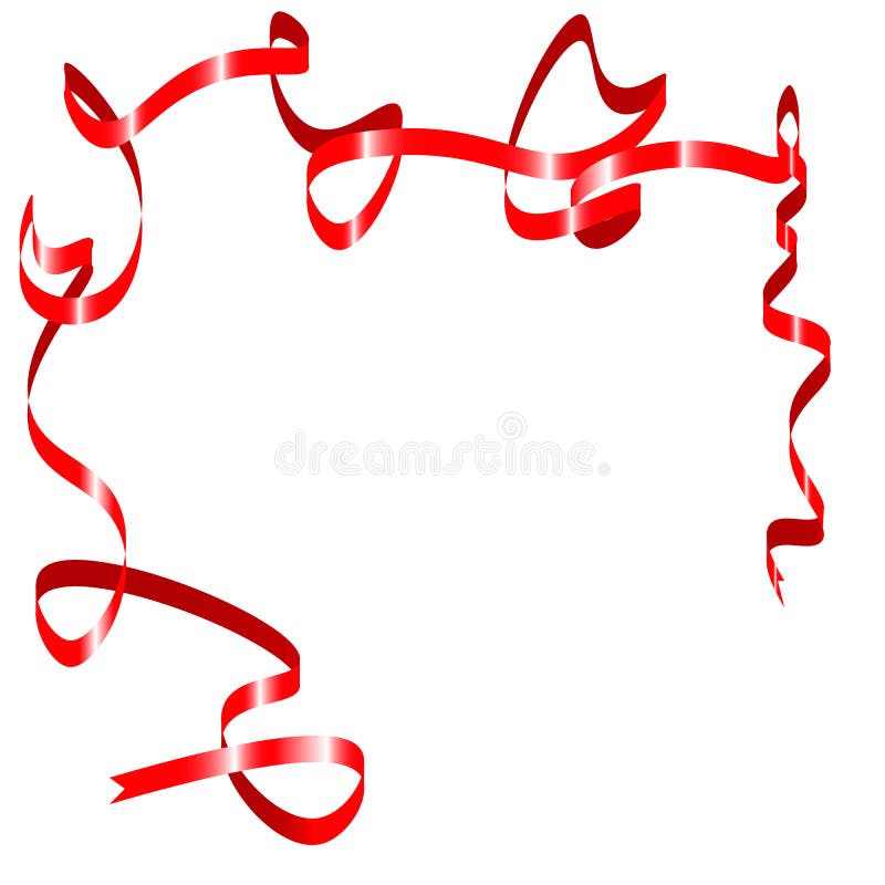 Twisting Red Festive Ribbon on White Background Stock Illustration ...