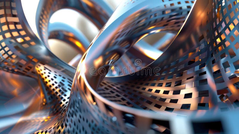 Twisting Shapes in Entangled Metal Forms Stock Illustration ...