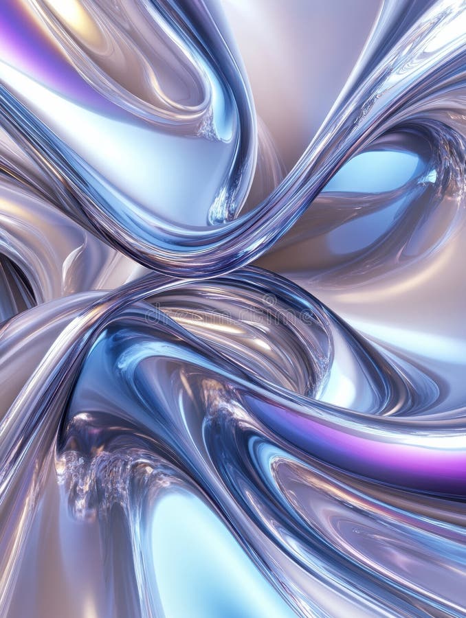 Abstract 3D Design with Swirling Blue and Purple Fluid Shapes Creating ...