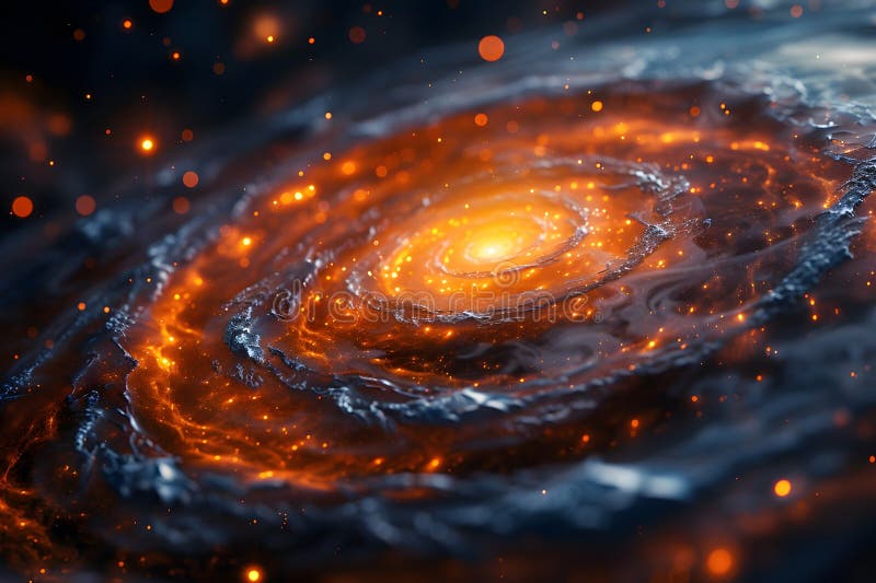 Twisting Spiral Object in the Sky. Generative AI Stock Illustration ...