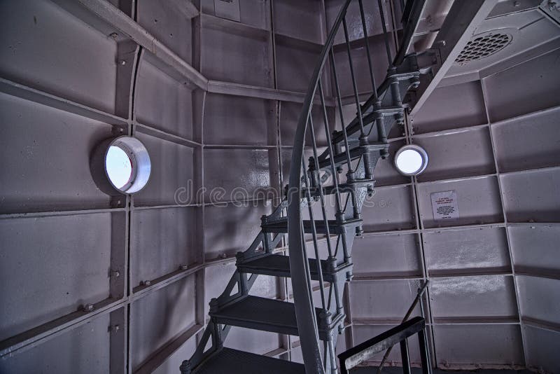 Twisting Spiral Staircase Inside the Menomonee MI Pier Lighthouse with ...