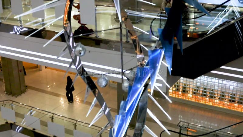 Twisting Structure in a Shopping Mall. Stock Video - Video of ...