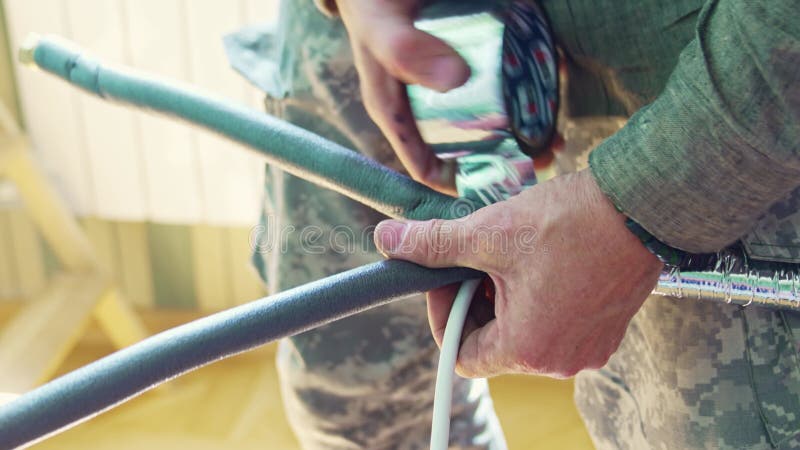 Twisting the Tubes and Wire the Route of Split System with Foil ...