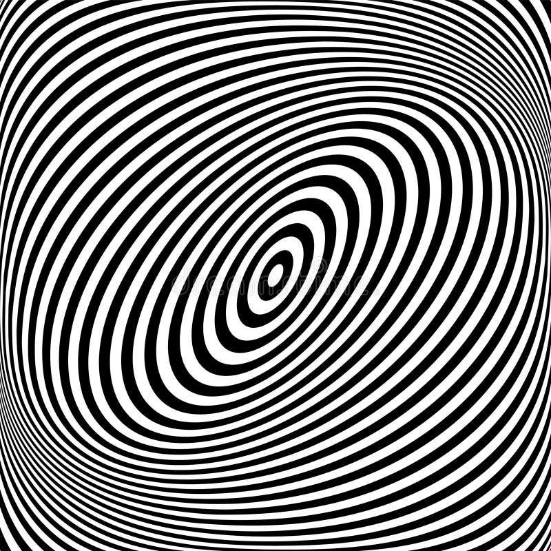 Whirl Motion Illusion in Abstract Op Art Pattern. 3D Effect. Wavy Lines ...