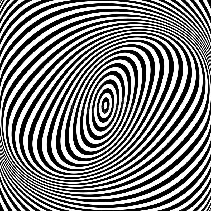 Twisting Whirl Motion and 3D Illusion in Abstract Op Art Striped Lines ...