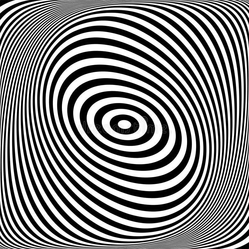 Twisting Whirl Motion and 3D Illusion in Abstract Op Art Striped Lines ...