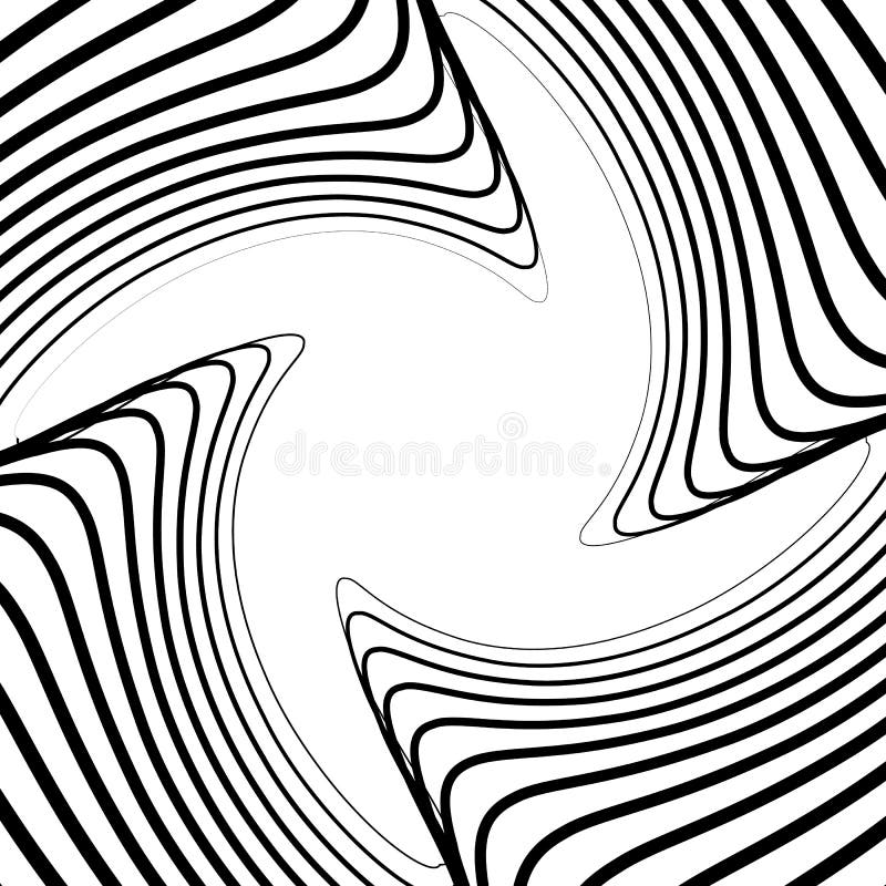 Twisty, Spirally Shape Abstract Monochrome Geometric Element. Stock ...