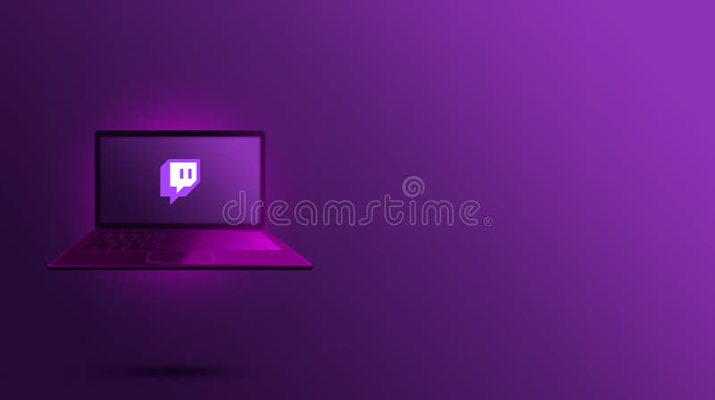 Twitch Logo on Laptop Screen 3d Rendering Editorial Stock Image ...
