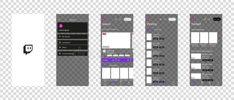 Twitch Mobile Interface. Twitch Screen Social Media, Streaming Platform ...