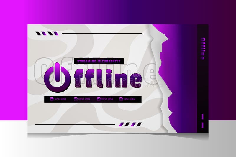 Twitch Stream Offline Gaming Banner Design Stock Vector - Illustration ...