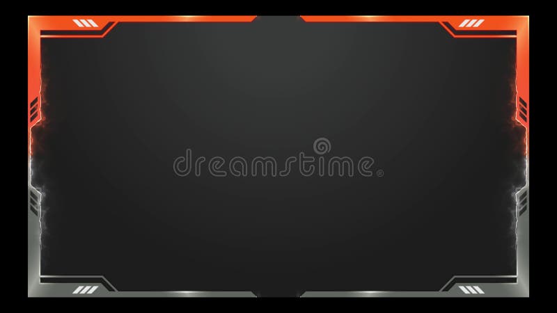 Twitch Streaming Overlay Facecam Frame, Cool Orange and Gray Theme ...