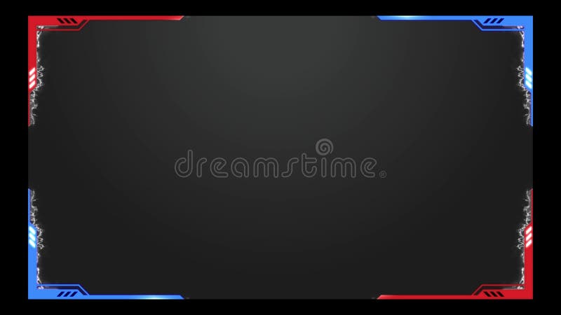 Twitch Streaming Overlay Facecam Frame with Elegant Blue and Red Stock ...