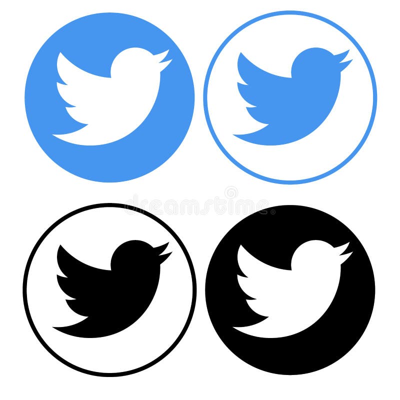Twitter icon logo editorial stock photo. Illustration of editable ...