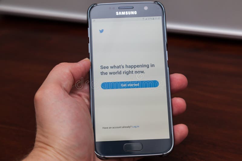 Twitter app on Android editorial stock image. Image of illustrative ...