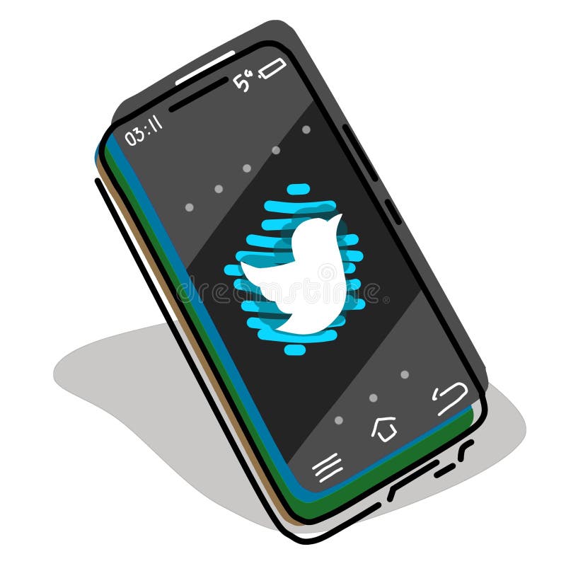 Twitter App As Main Display in Smartphone Isolated on Transparent ...